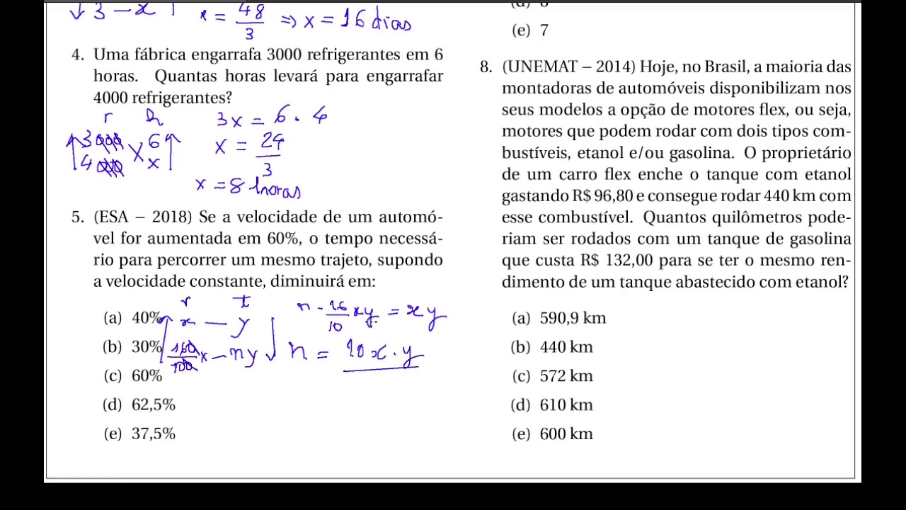 Exercicios De Regra De Tres Simples - FDPLEARN Exercicios De Regra De Tres Simples - FDPLEARN