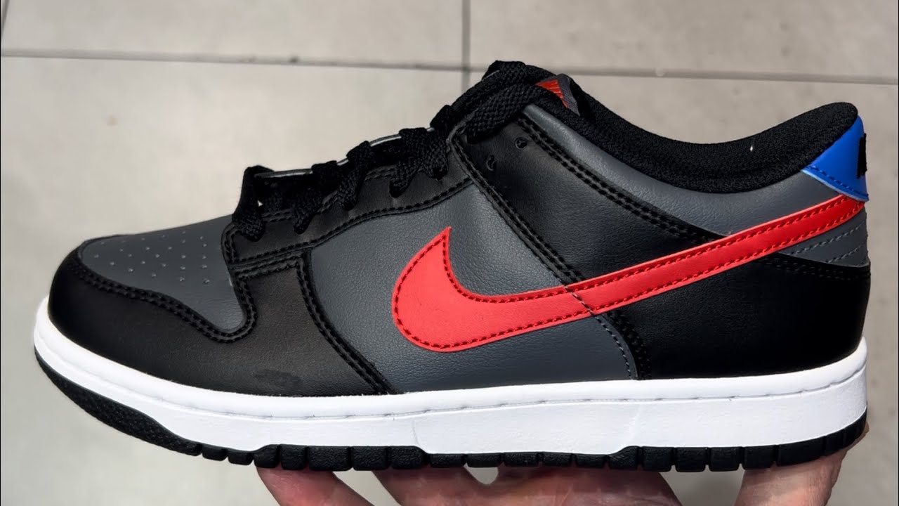 Nike Dunk Low Spider-Man Black Red Blue Shoes - YouTube
