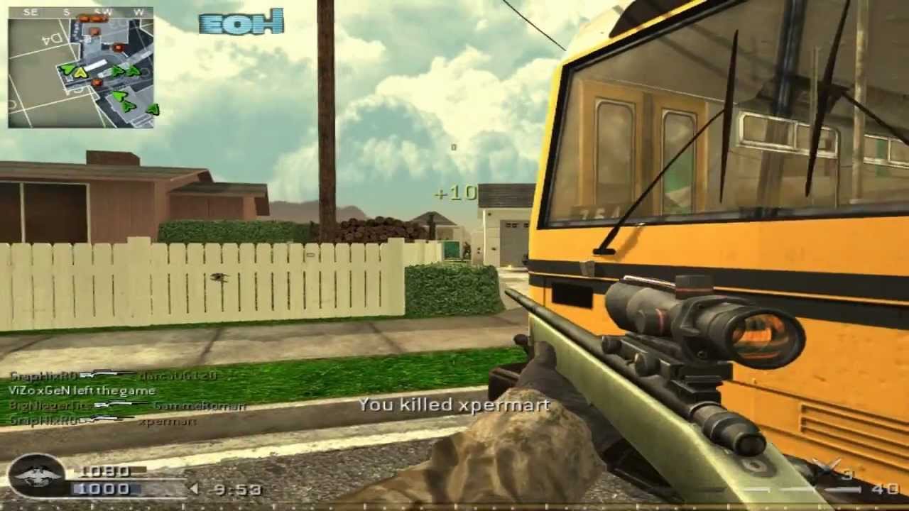 COD MW1 : NukeTown Sniper Gameplay [HD] - YouTube