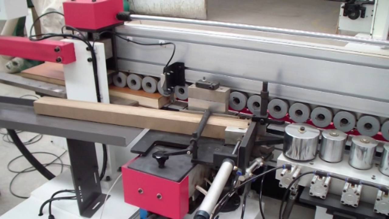 Wood door edge bander - YouTube