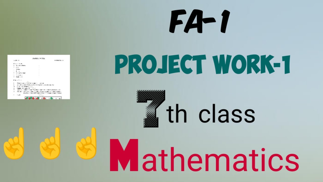 7th class Maths Project Work FA-1 Fractions And Decimal || Written ...