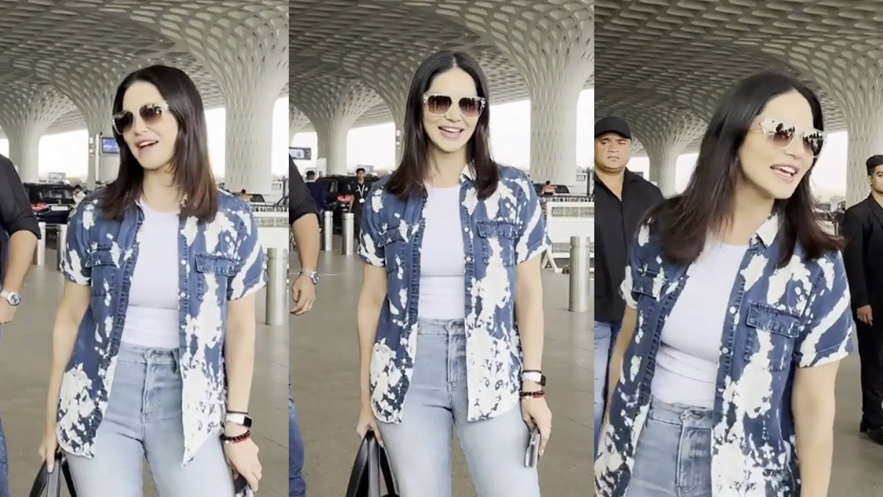 Sunny Leone Spotted At Airport | Sunny Leone Latest Video - YouTube