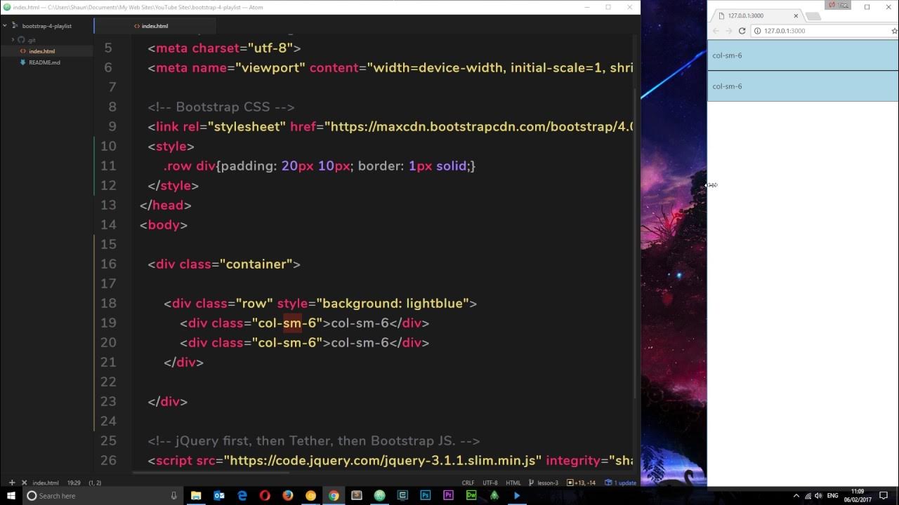 Bootstrap 4 Tutorial #5 - Grid Basics - YouTube
