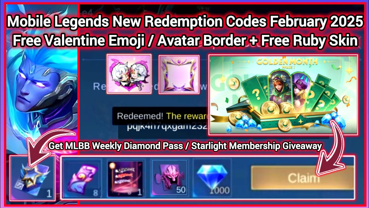 Mobile Legends Redeem codes February 16 2025 - MLBB Diamond Code + Starlight card giveaway ...