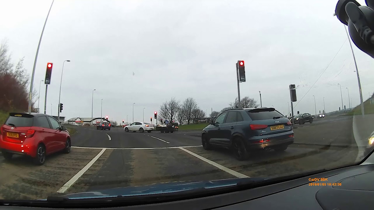 Whitletts Roundabout approaching from A77 South taking 3rd exit for A77 ...
