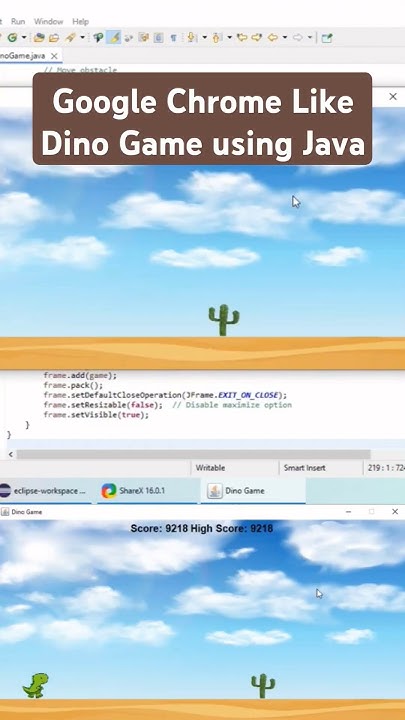 Google Chrome Like Dino Game using Java #coding #games #code #codesandbox #codelabs #codegames # ...