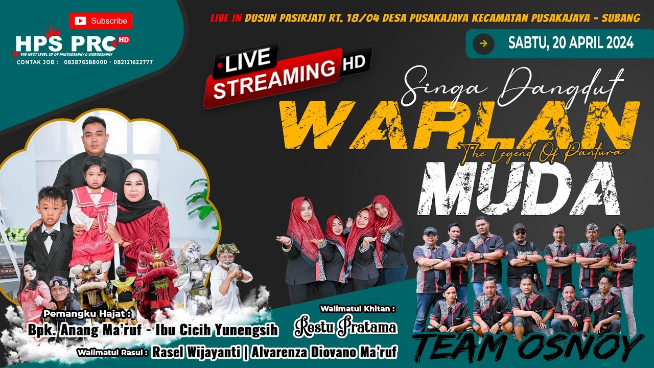 🔴LIVE SINGA DANGDUT WARLAN MUDA || SABTU, 20 APRIL 2024 || PASIRJATI ...