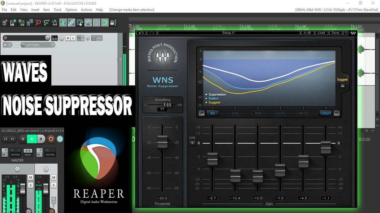 WAVES NOISE SUPPRESSOR - COMO REMOVER 100% DO RUIDO NO ÁUDIO | CHIADO ...