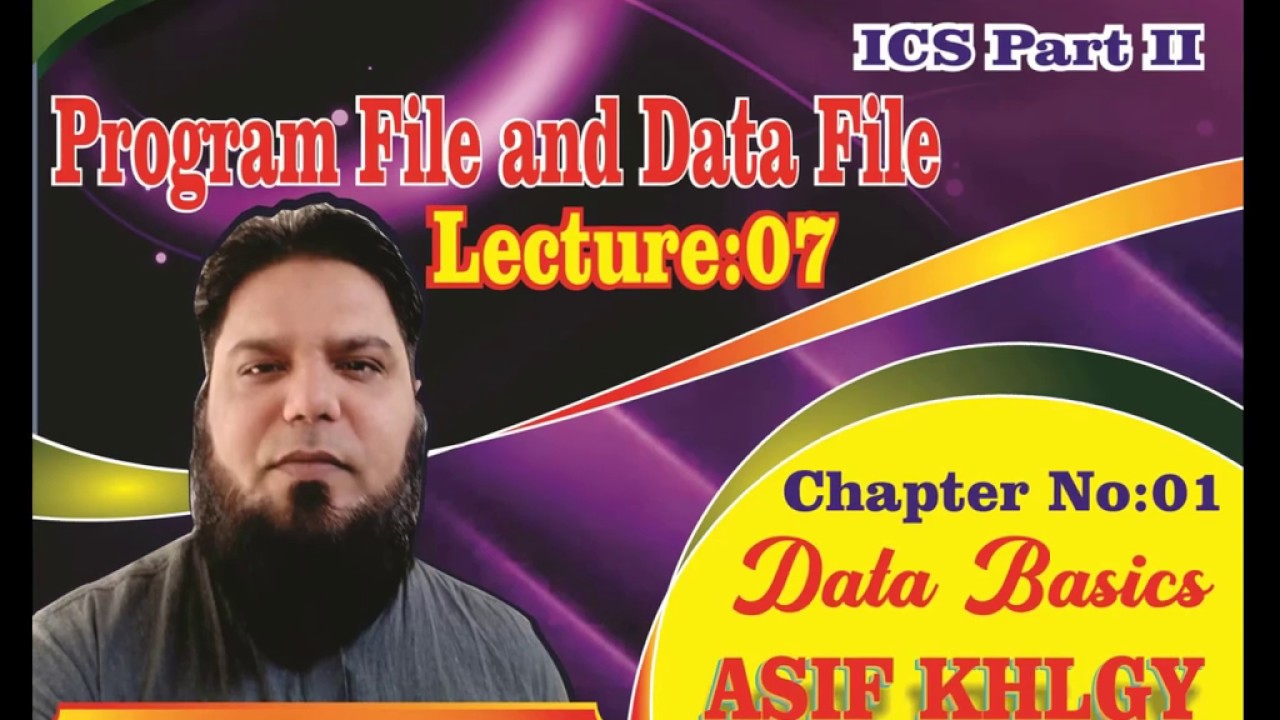 Ics Computer Part 2 Chapter 1 Lecture 7 Program File And Data File Types Of File From