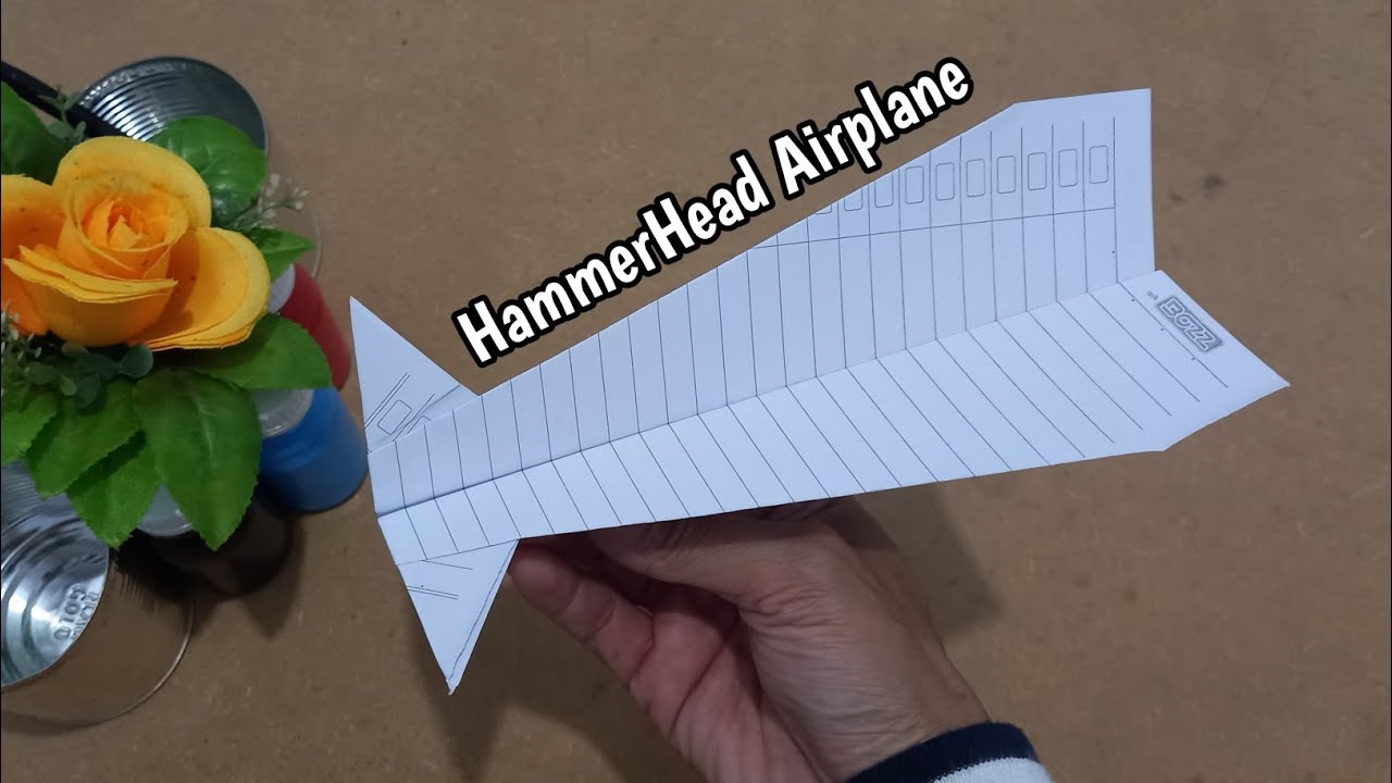 Paper Plane – How to make a hammerhead paper airplane - YouTube