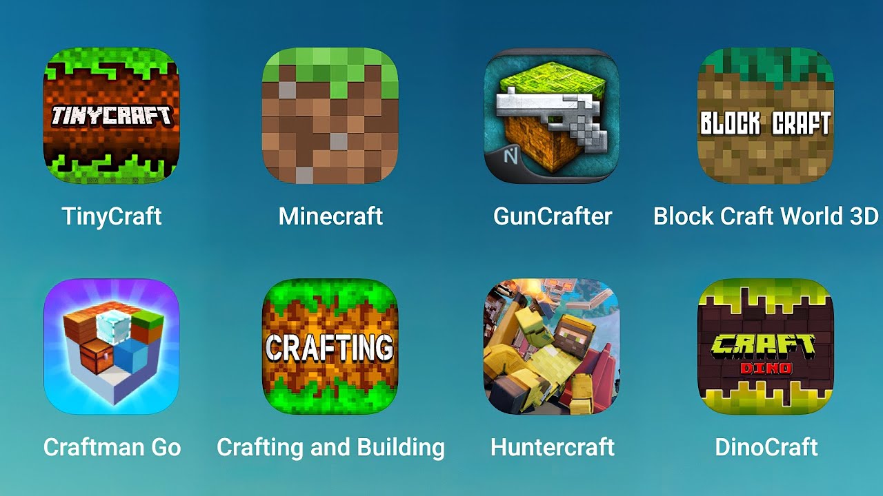 TinyCraft, Minecraft, GunCrafter, Block Craft World 3D, CraftmanGo, Crafting and Building ...