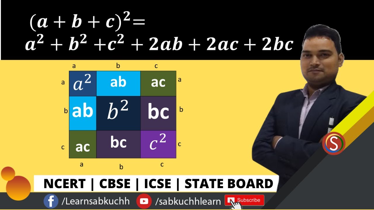 Formula Proof a b c 2 A 2 b 2 c 2 2ab 2bc 2ca a b c Whole