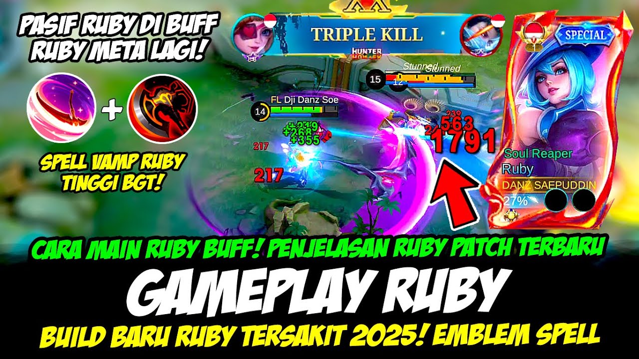 CARA MAIN RUBY BUFF + PENJELASAN RUBY PATCH TERBARU BUILD RUBY TERSAKIT 2025 GAMEPLAY RUBY EXP ...