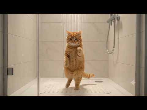 cat dancing in the bathroom,ai