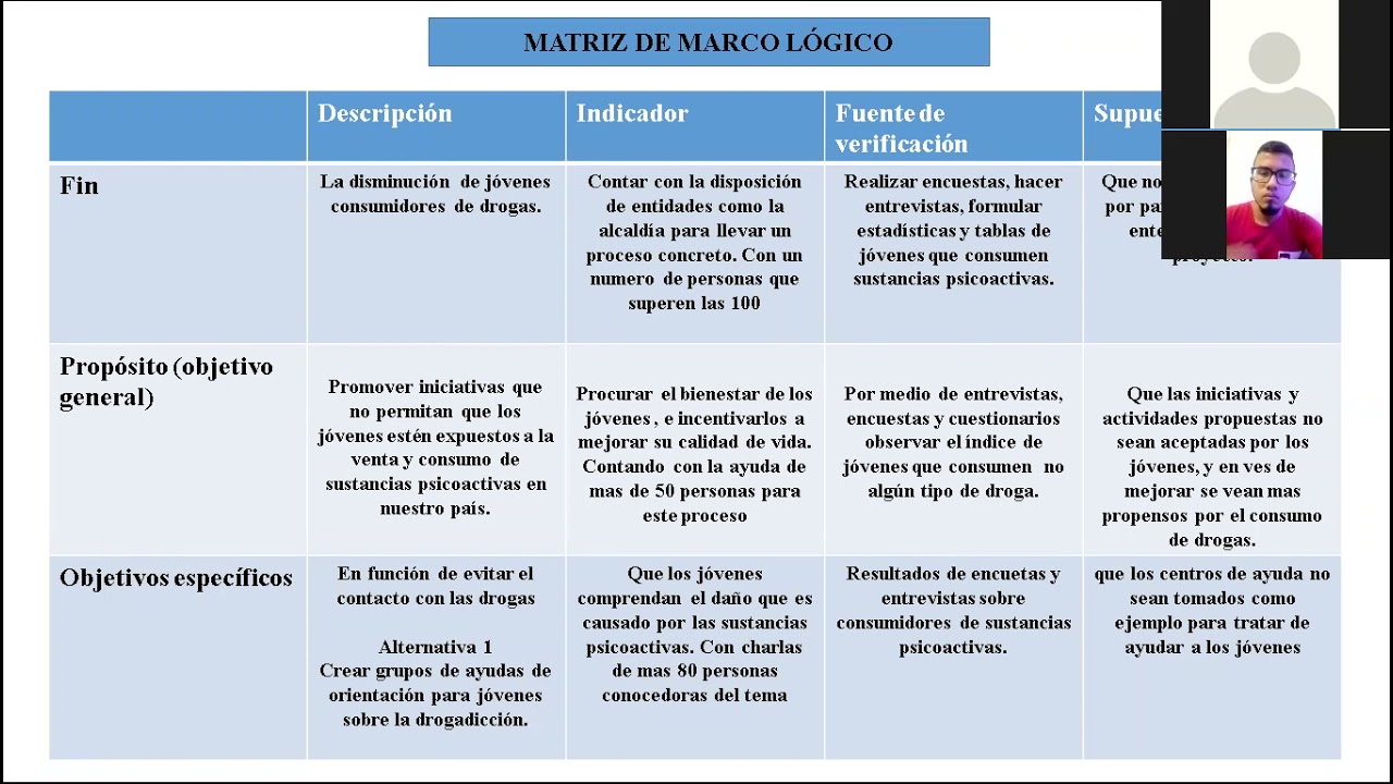 Matriz de marco lógico - YouTube
