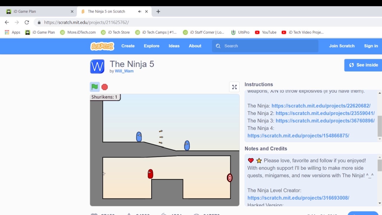Playing the ninja 5 on scratch! - YouTube