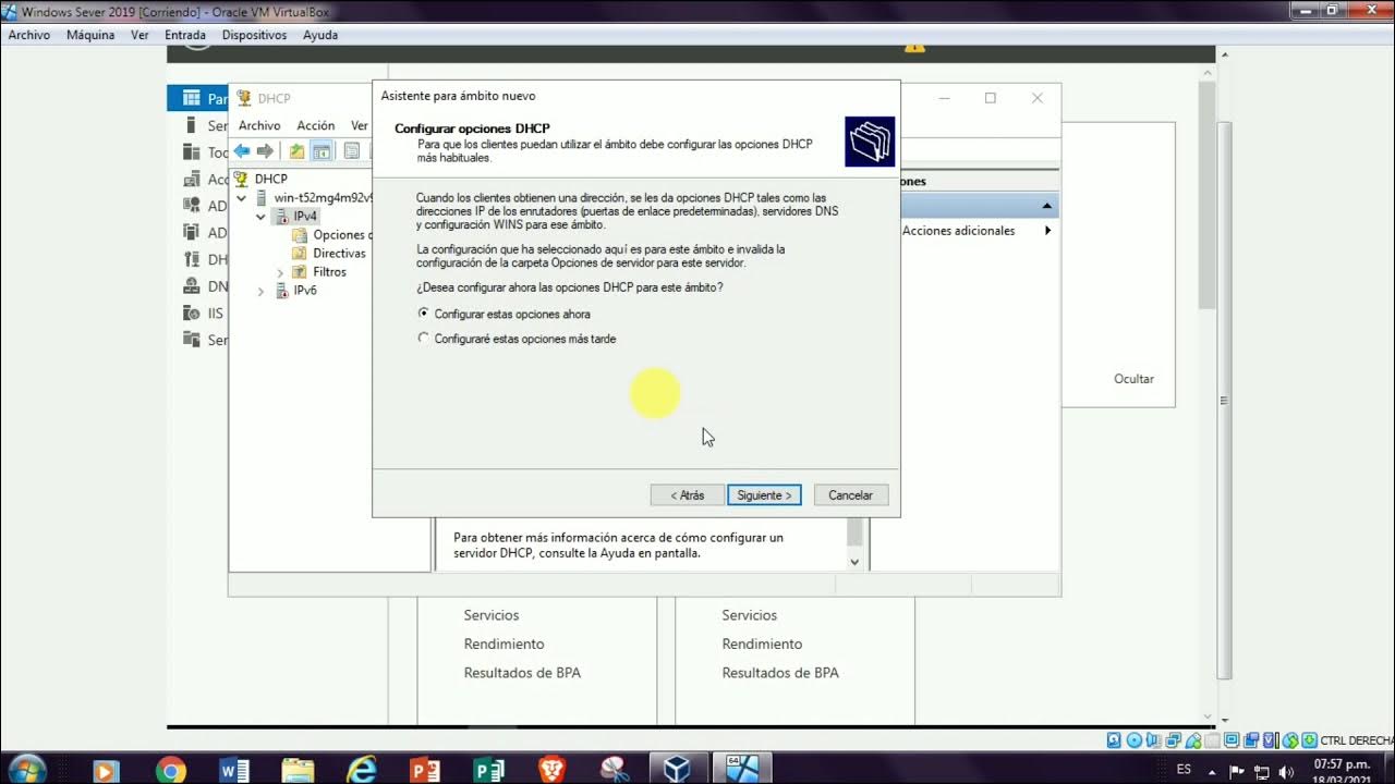 Instalación de servicio DHCP en Windows Server 2019 y comprobación en ...