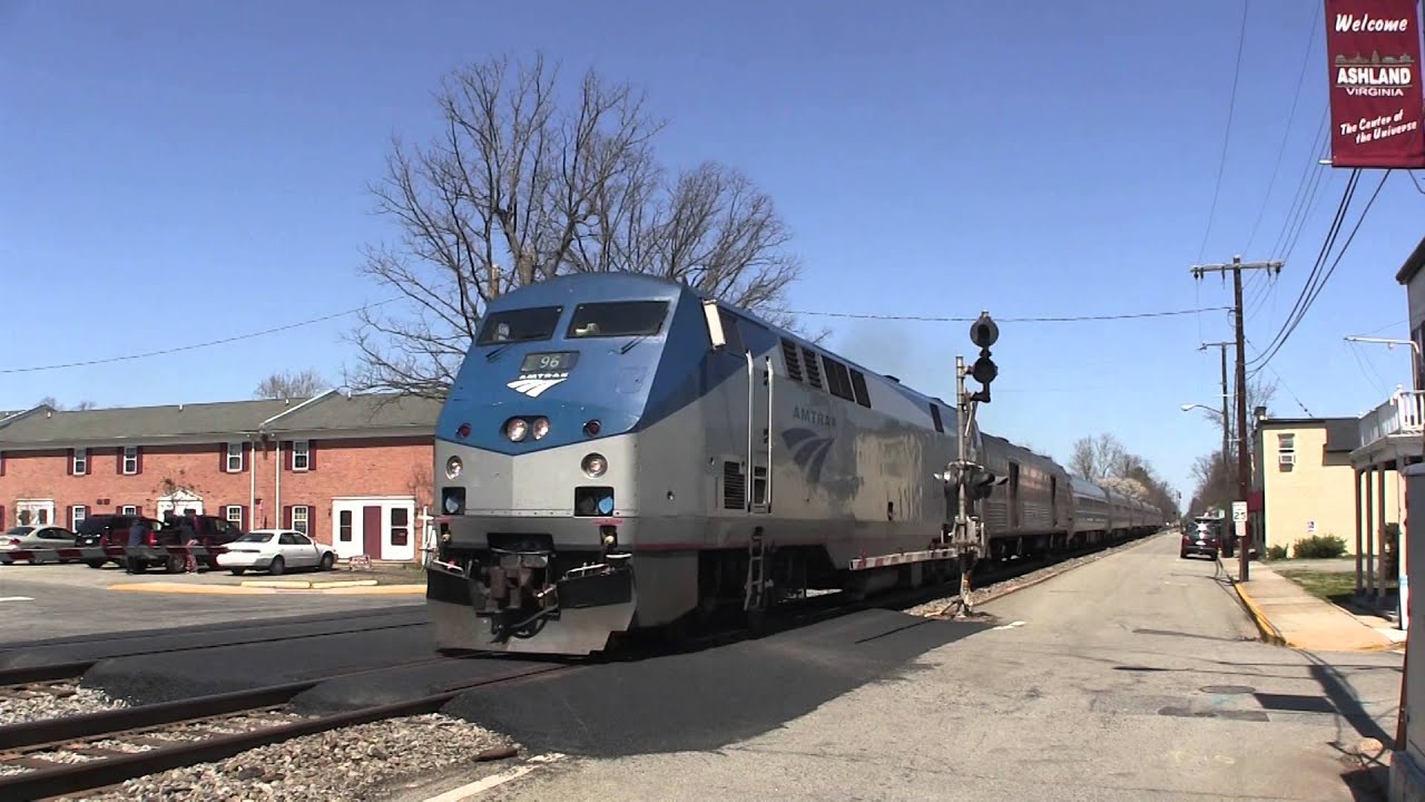 Amtrak Carolinian train 79 Ashland, VA 4-6-13 - YouTube
