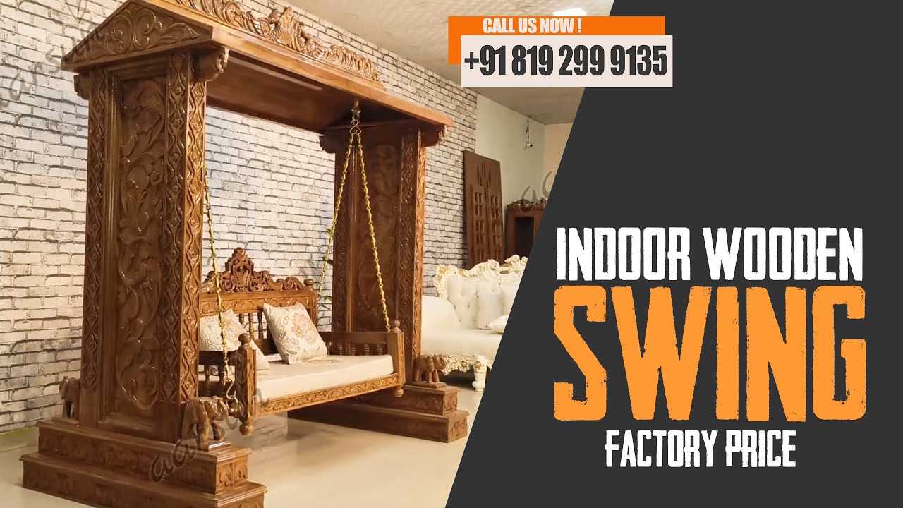 Best Indoor Swing Design For Home | Wooden Swing With Brass Chain ...