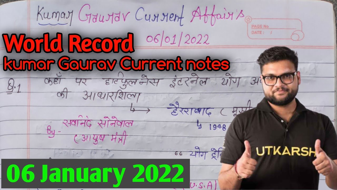 6 January Daily current affairs | kumar gaurav current affairs today ...