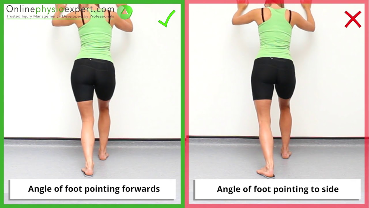 Soleus calf muscle stretch arch support L - YouTube
