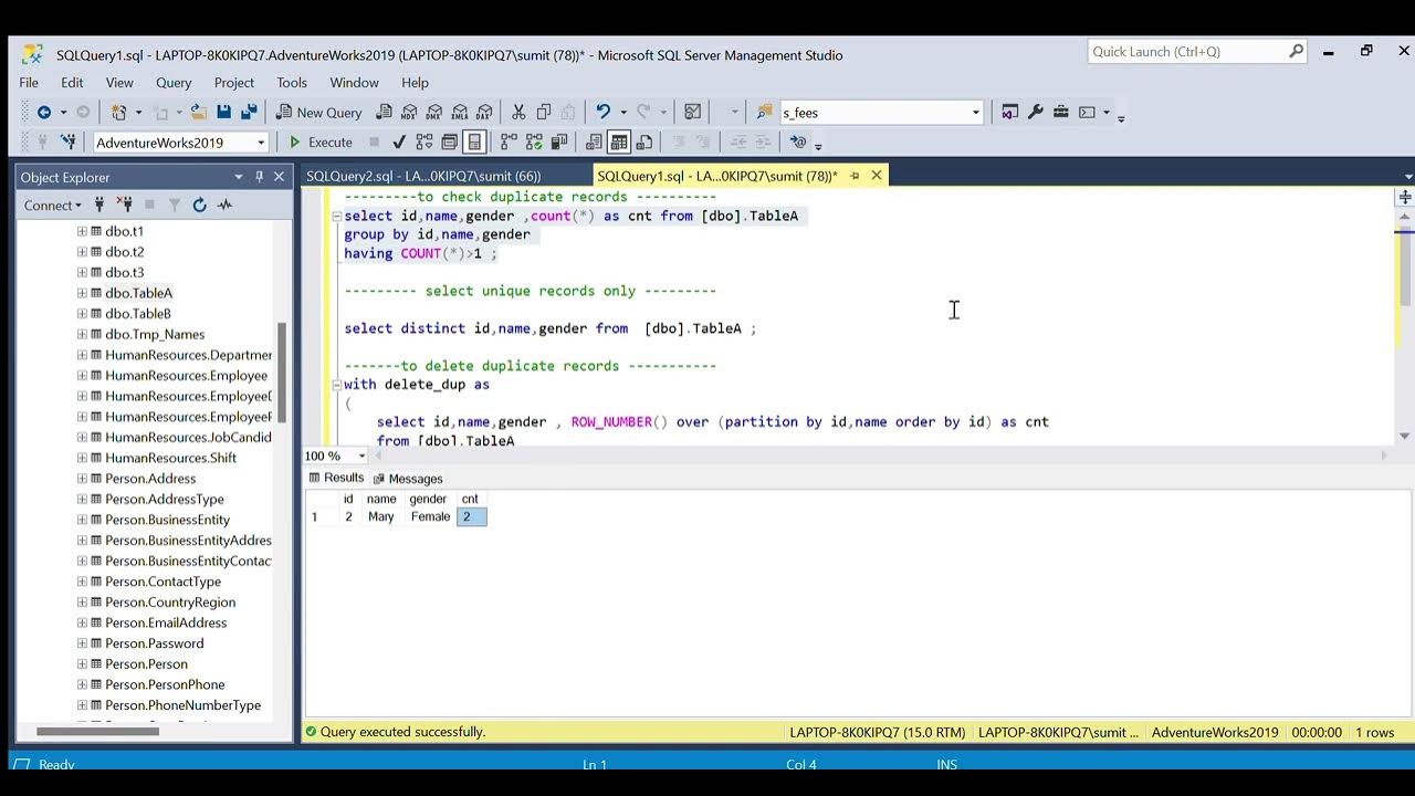 How To Delete Duplicate Records From Sql Table Using Cte Sql