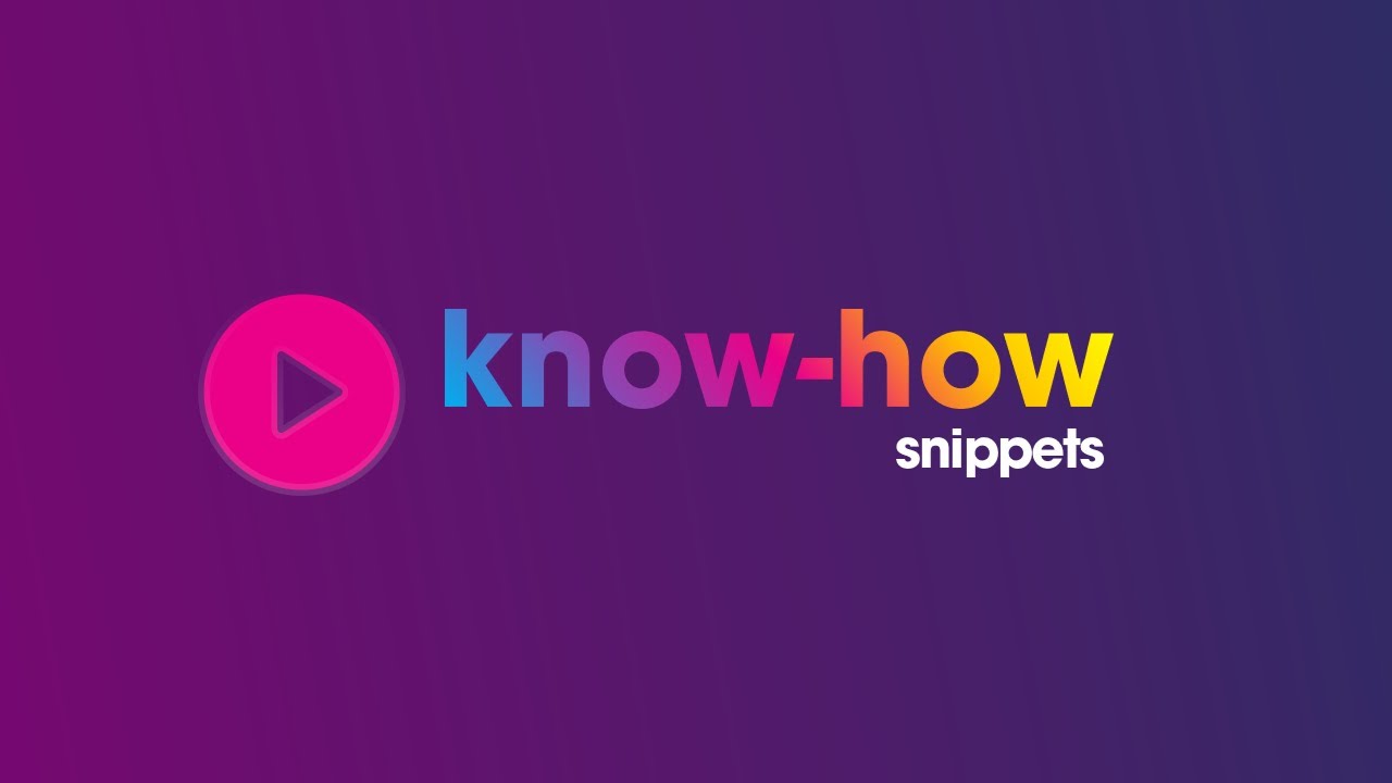 Know-How Snippets: February 22 - YouTube