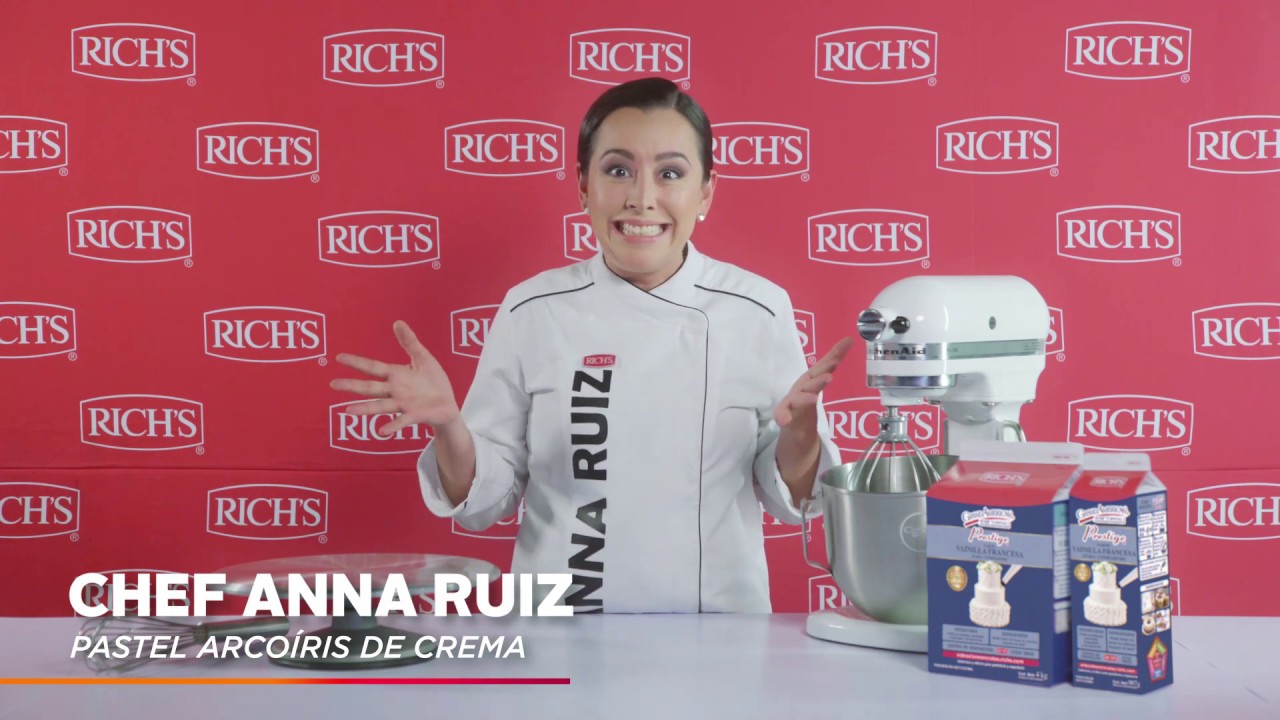 Prepara un pastel arcoíris de crema con la Chef Anna Ruiz. - YouTube