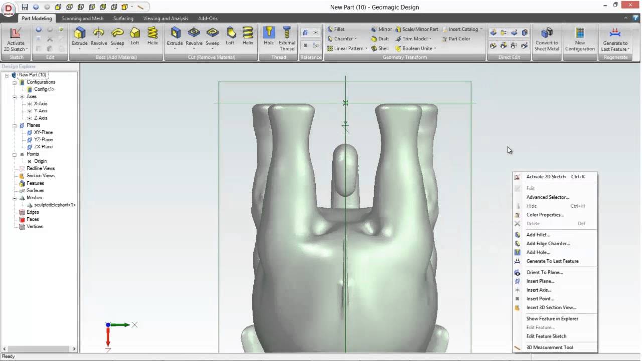 Geomagic Design 2014 Organic Workflow - YouTube