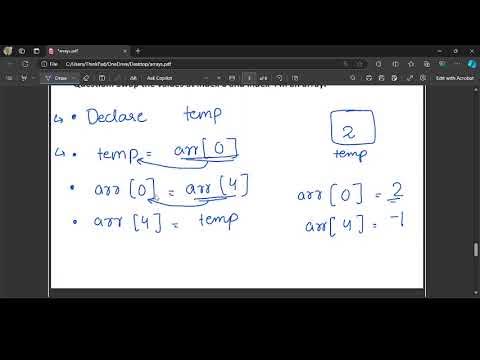 20. Finding targeted value in 1D Array, Swapping and Modifying | Solved with Easy Explanations ...