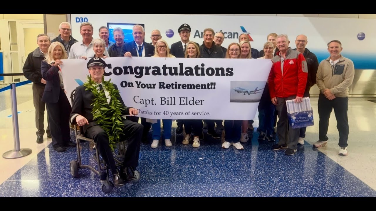 American Airlines Captain Bill Elder Retirement Flight Arrival AA6 HNL ...