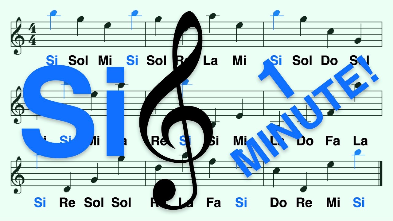 How to Read Note Si in 1 Minute (Fixed Do Solfege) - 16 Notes, Treble ...