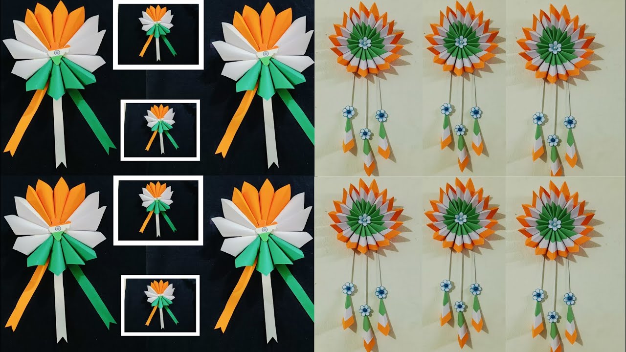 2 Easy Independence Day Paper Craft Step By Step 🇮🇳🏆/Tricolour Paper ...