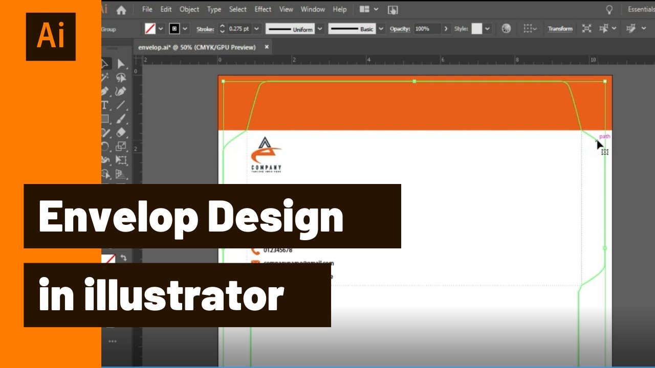 Envelop design in adobe illustrator - YouTube