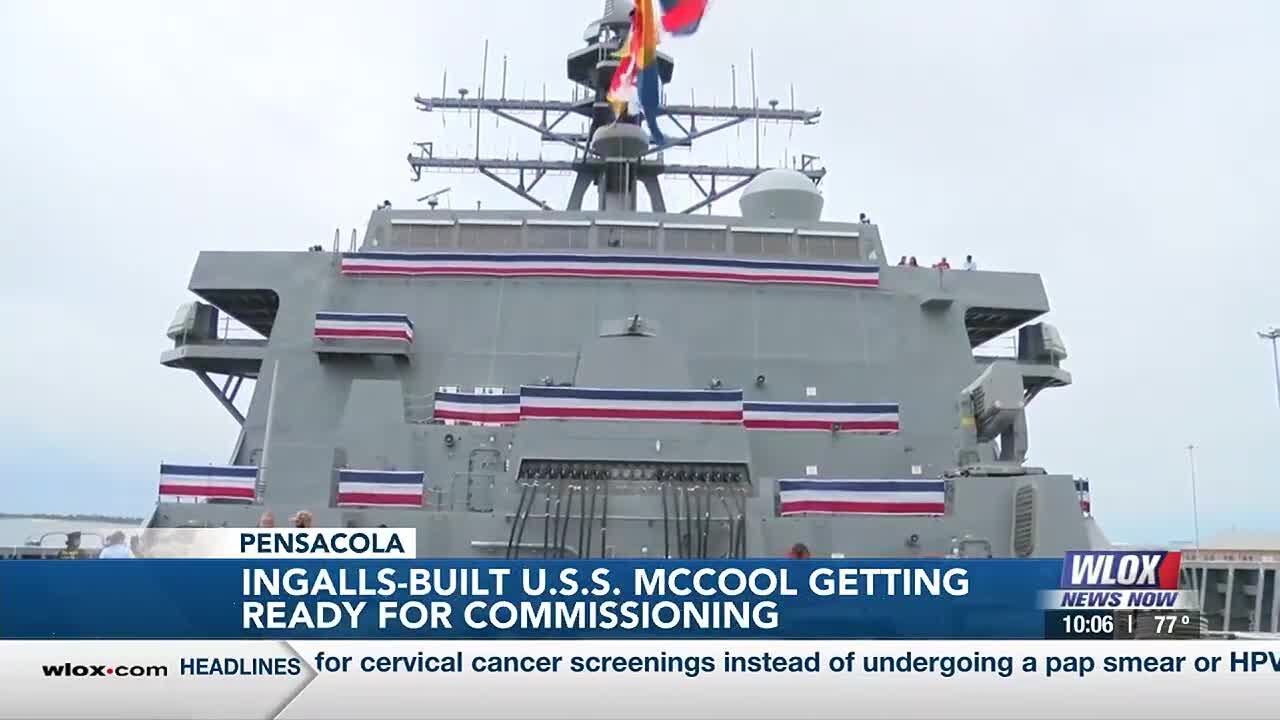 Setup underway for Ingalls-built U.S.S. Richard M. McCool’s ...