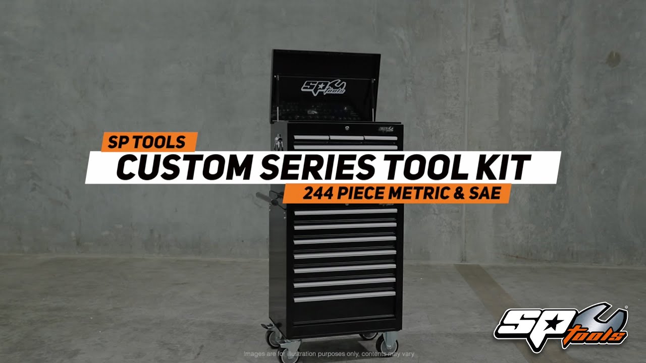 SP TOOLS | SP50104X - CUSTOM SERIES TOOL KIT - 244PC METRIC/SAE - YouTube