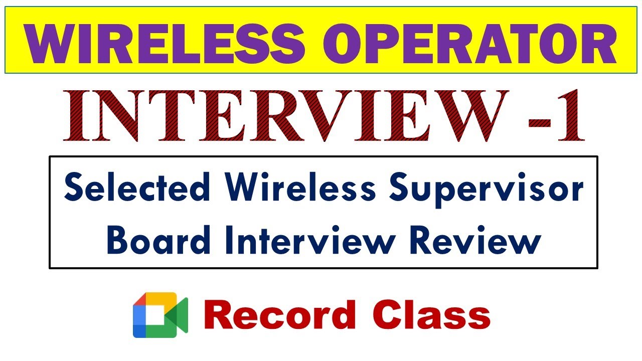 WIRELESS OPERATOR INTERVIEW 4TH MARCH 2023 - YouTube