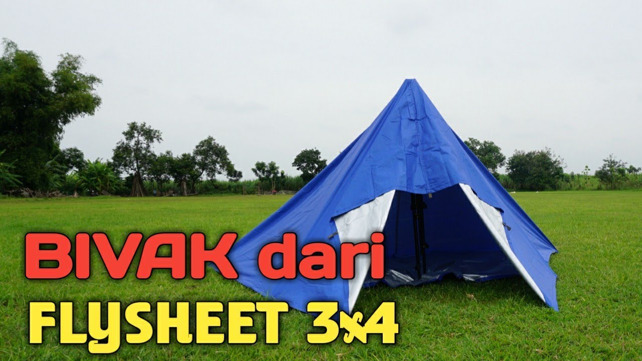 cara mendirikan bivak dengan FLYSHEET 3x4 16 Lopp - YouTube