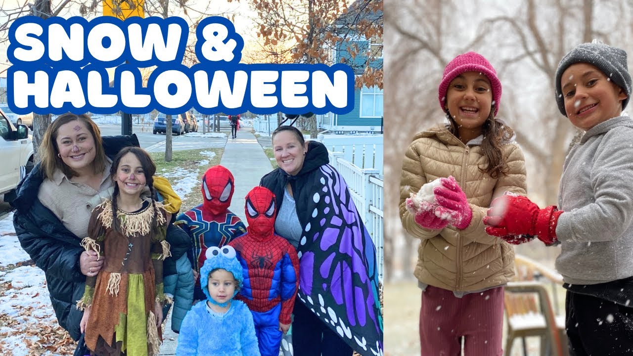FIRST SNOWBALL FIGHT + FIRST HALLOWEEN IN CANADA WITH SO MUCH CANDY ...