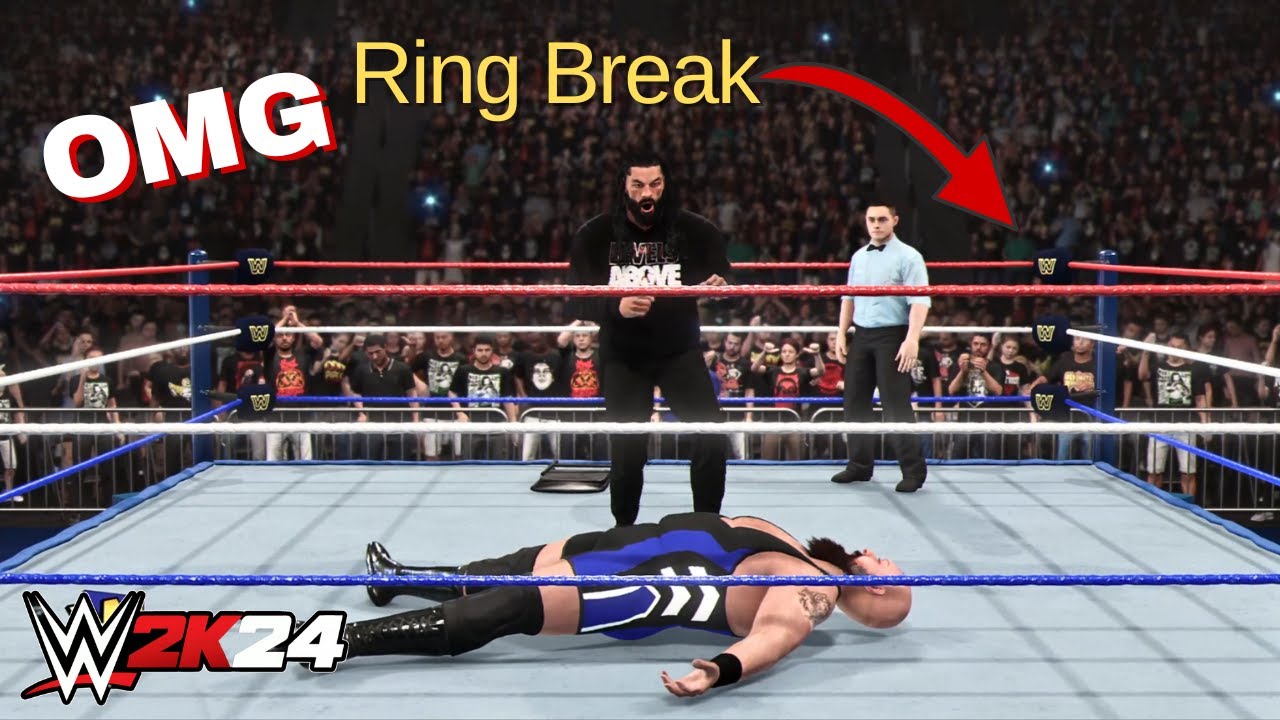 WWE 2K24 Breaking The Ring - WWE 2K24 Ring Break OMG - YouTube