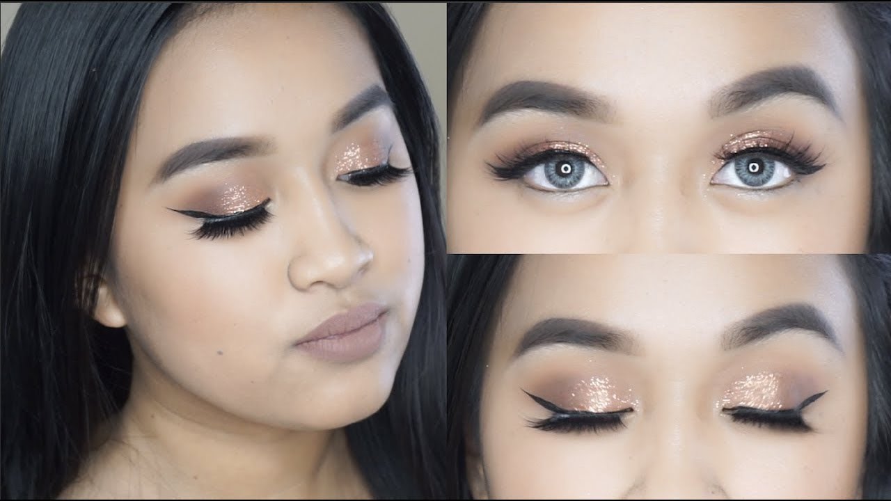 ROSE GOLD GLITTER | MAKEUP TUTORIAL - YouTube