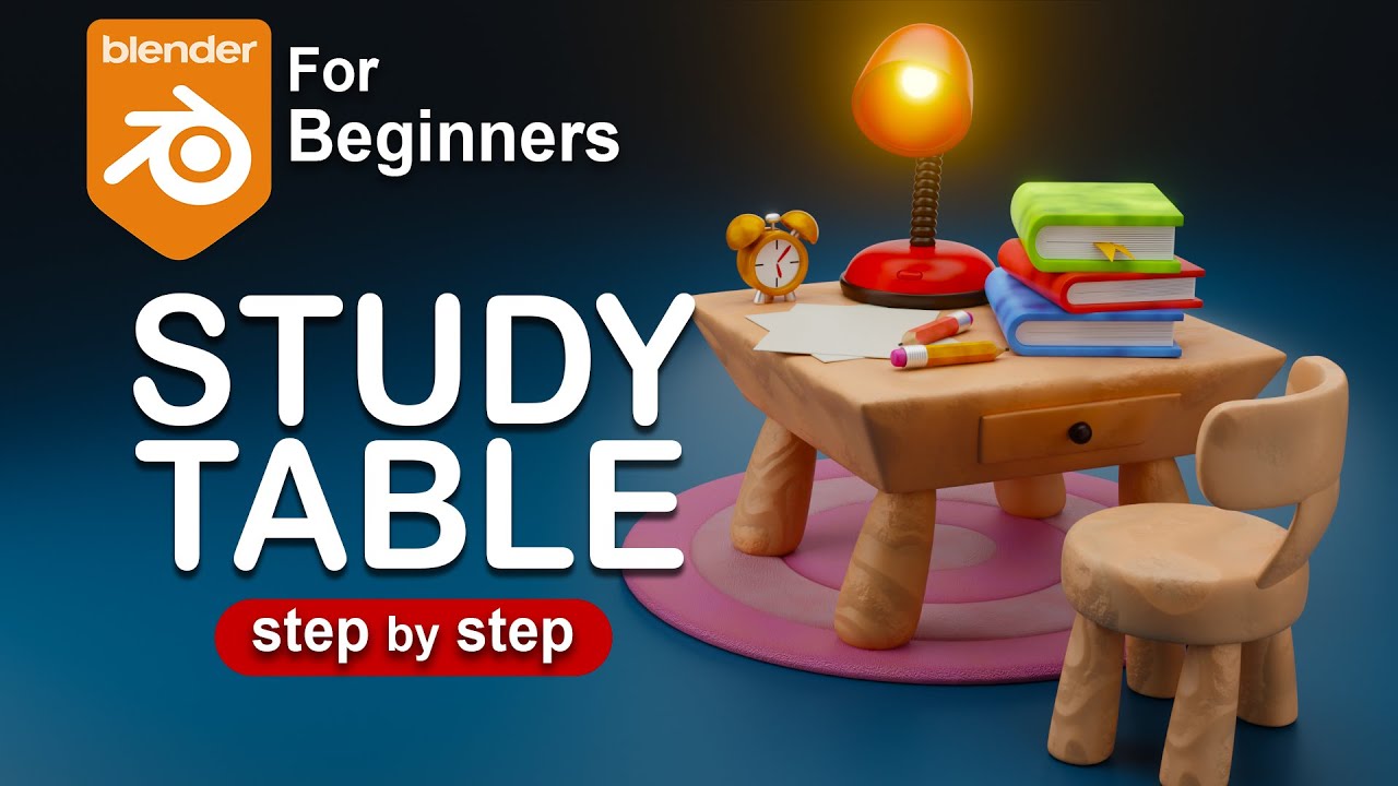 Blender Tutorial: Create a Simple Study Table with Props for Beginners ...