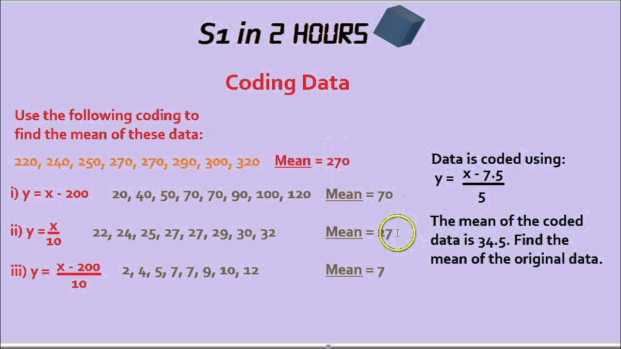 S1 in 2 Hours: Coding Data and Reversing Means - YouTube