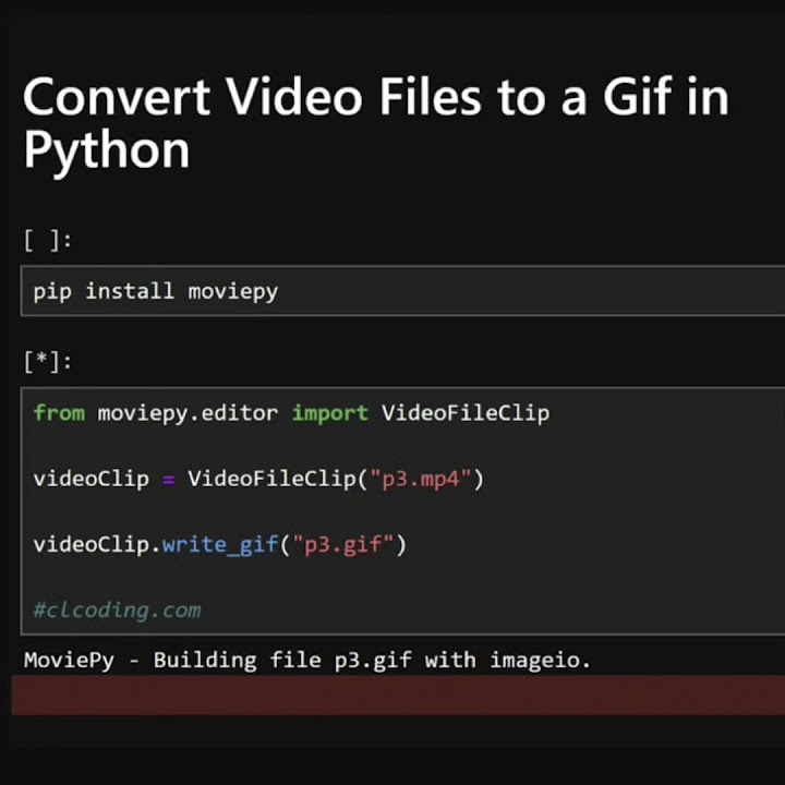 convert video files to a Gif using python #coding #artificialintelligence #python - YouTube