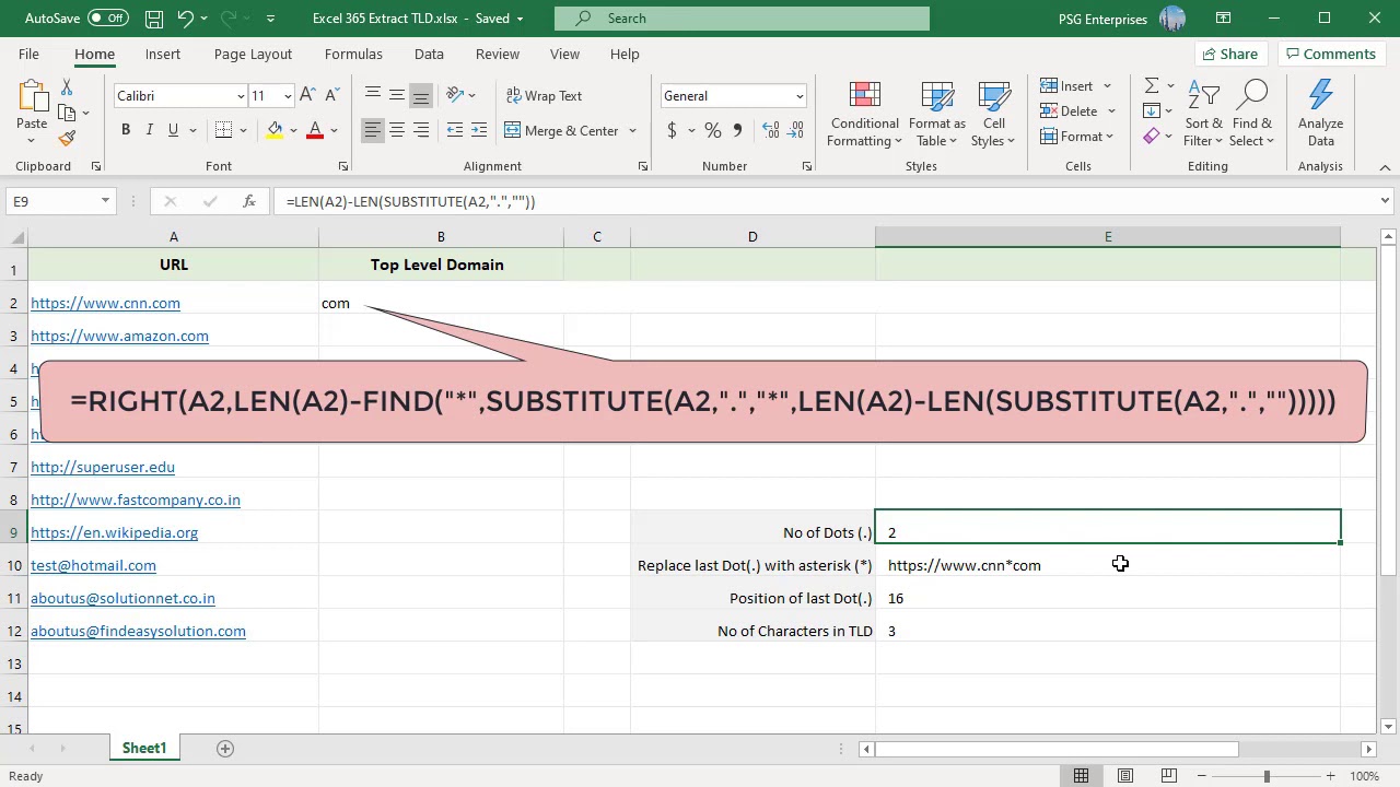 How To Extract Top Level Domain From URL Or Email Address In Excel How To Extract Top Level Domain From URL Or Email Address In Excel
