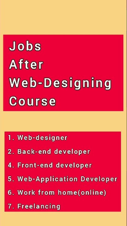 what are jobs opportunities after Web-Designing Course? #webdesigning #coursesafter12th - YouTube
