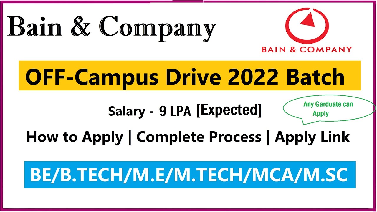 Bain & Company Hiring any Graduate for analyst profile | Apply Link ...