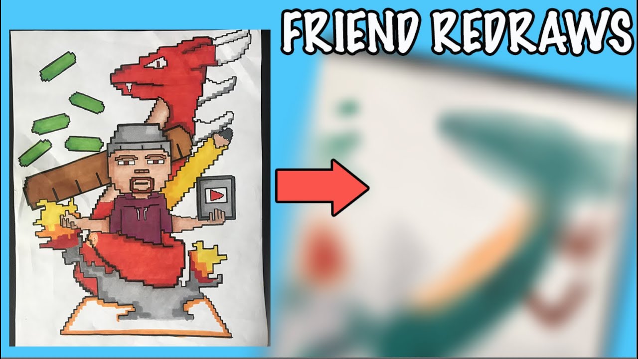 FRIEND DRAWS ONE OF MY DRAWINGS! - YouTube