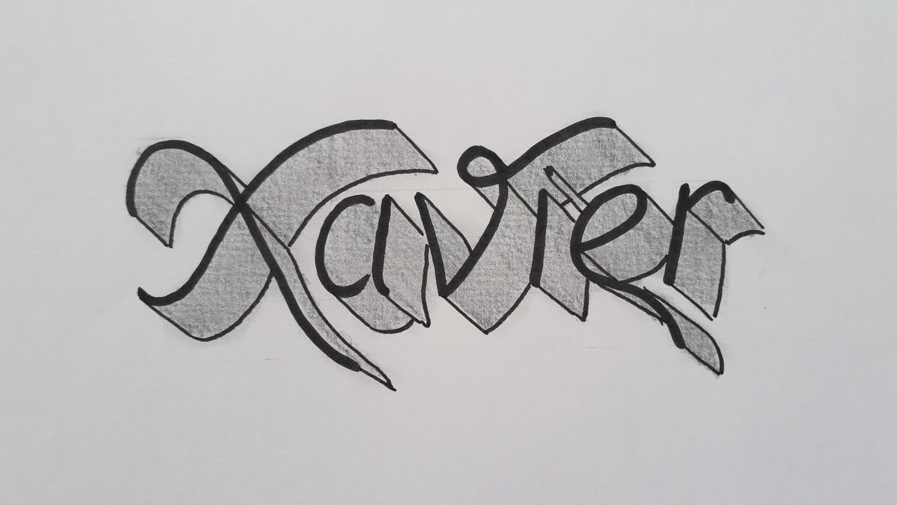 How To Draw 3d Calligraphy Name Xavier On Paper Drawing Easy Art For How To Draw 3d Calligraphy Name Xavier On Paper Drawing Easy Art For