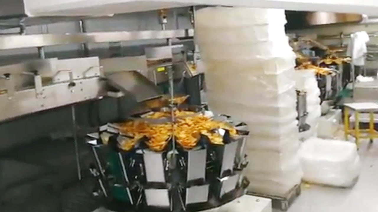 Integrated packaging line multihead weighing pack with one materials ...